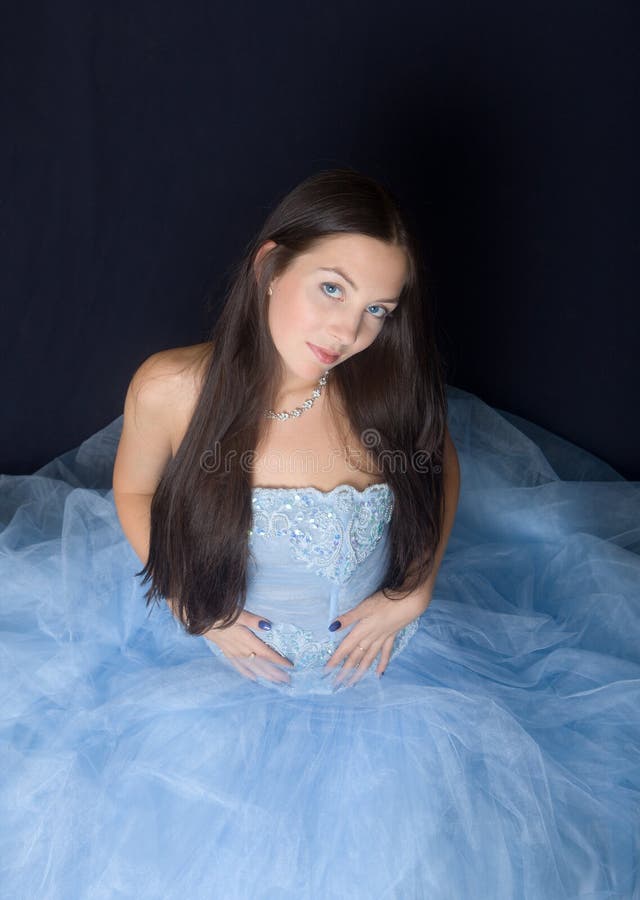 Portrait in blue stock photo. Image of beautiful, cute - 25164234