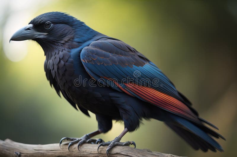 Portrait of a Blue-crested Black-crested Crow. Generative Ai Stock ...