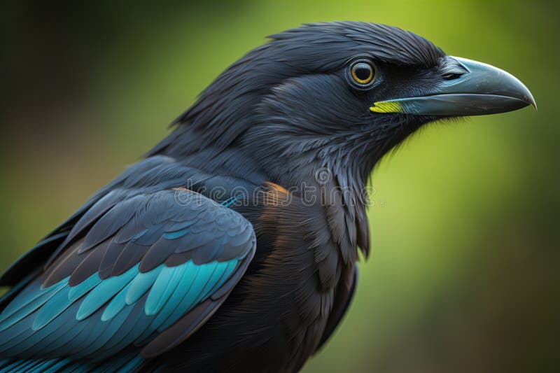 Portrait of a Blue-winged Black-winged Crow. Generative Ai Stock ...