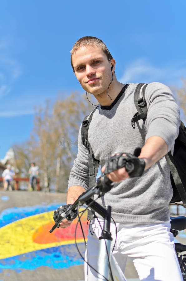 Portrait Of BMX Bicycle Rider Stock Photo - Image of male, people: 24613132