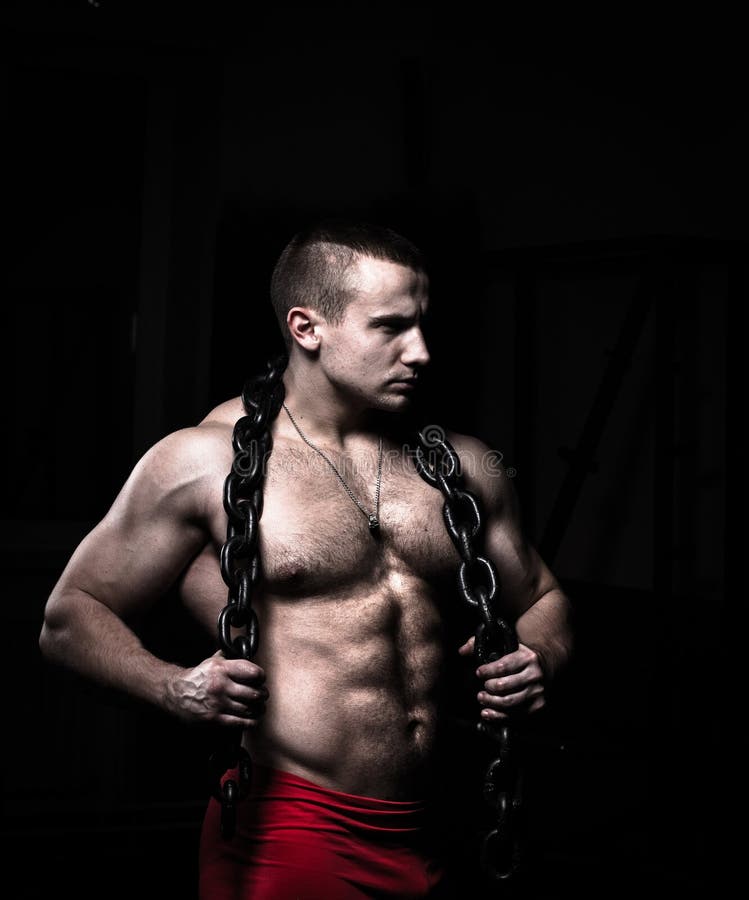 Portrait of a Bodybuilder with a Chain Around His Neck Stock Photo ...