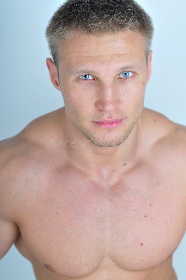 Portrait of bodybuilder stock photo. Image of white - 195455830