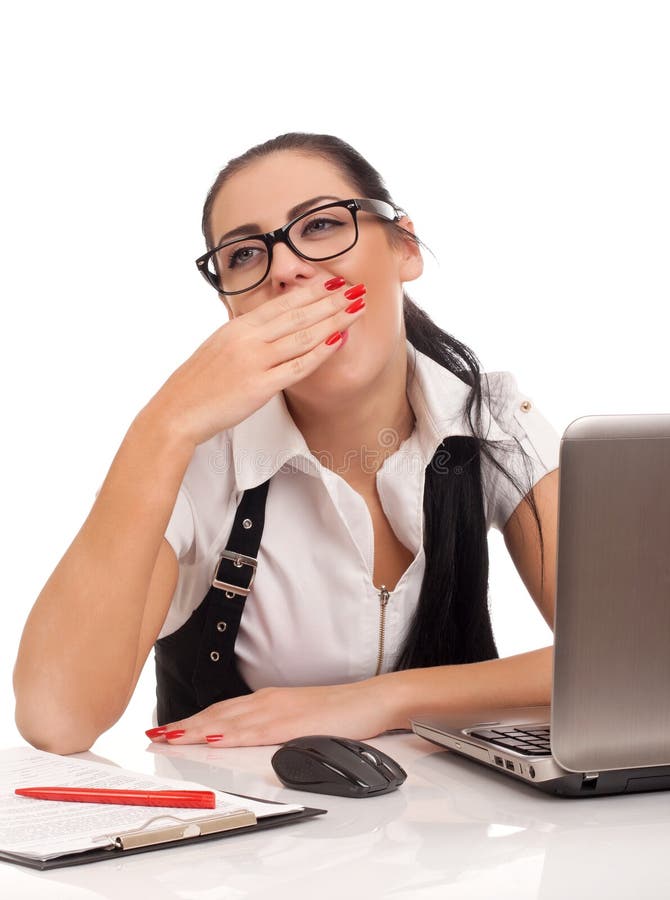 Portrait of Bored Business Woman Stock Photo - Image of pose, female ...