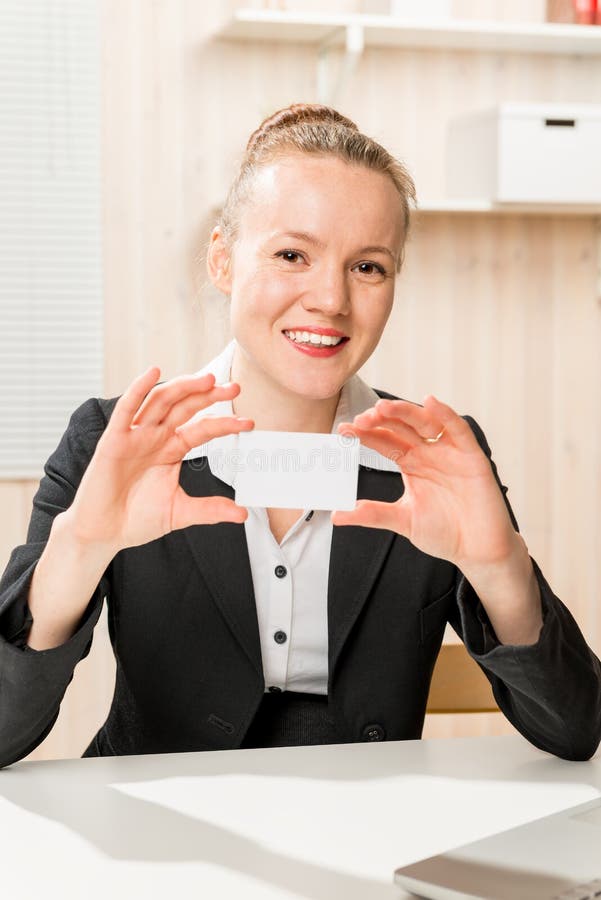 Portrait of a Boss with a Business Card in His Hand Stock Photo - Image ...