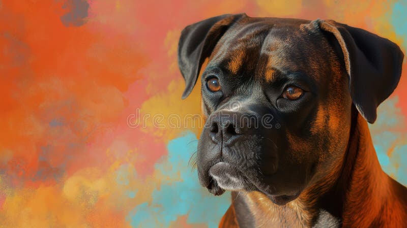 Portrait of Boxer Dog Vector. Stock Illustration - Illustration of care ...