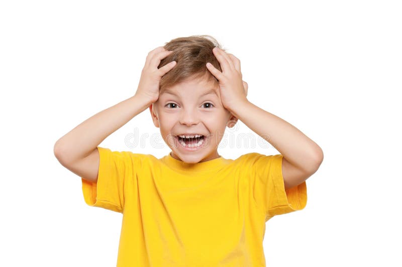 Puzzled Little Boy stock image. Image of wearing, look - 5770935