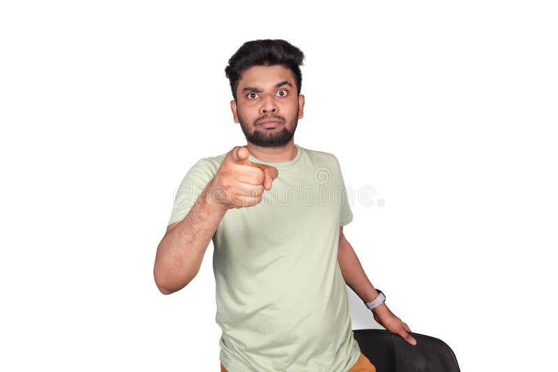 Portrait of Boy Aggressive Isolated on White Background Stock Photo ...