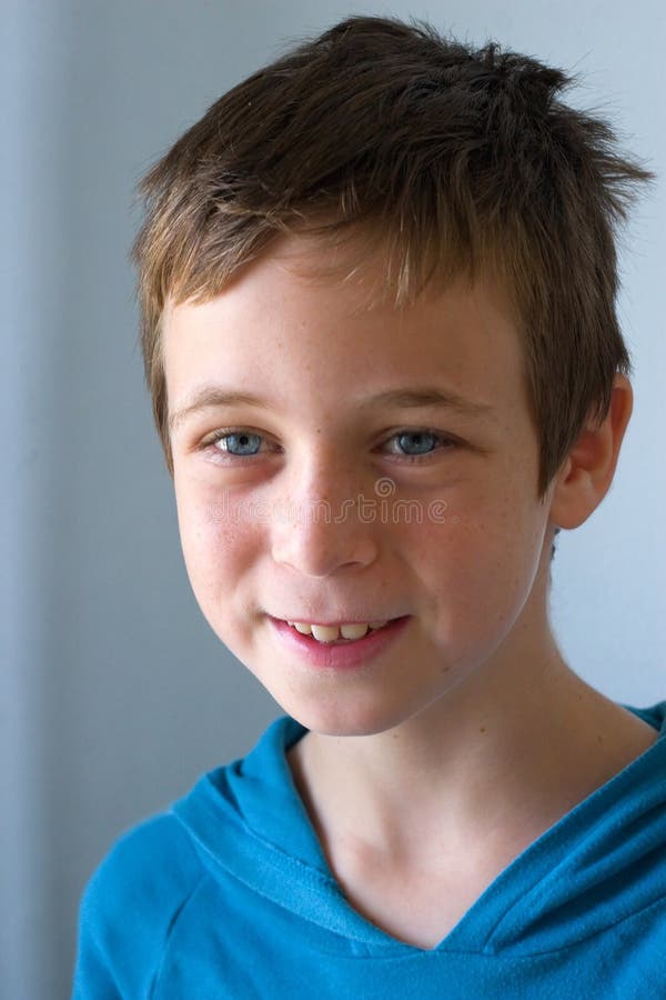 Portrait of Boy with Blue Eyes Stock Photo - Image of studio, cheerful ...