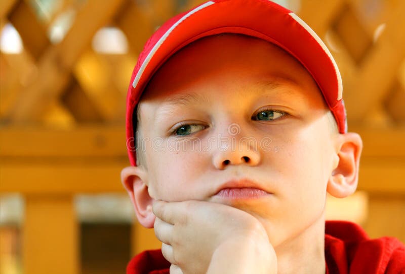 Portrait the boy in a cap stock image. Image of eyes - 10882647