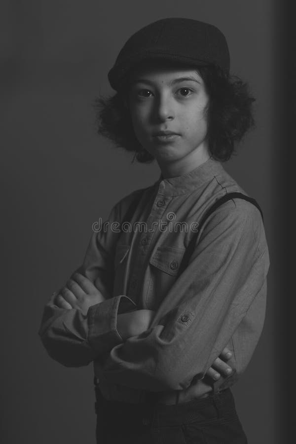 Portrait of a Boy in a Cap. Stock Image - Image of beauty, fashion ...