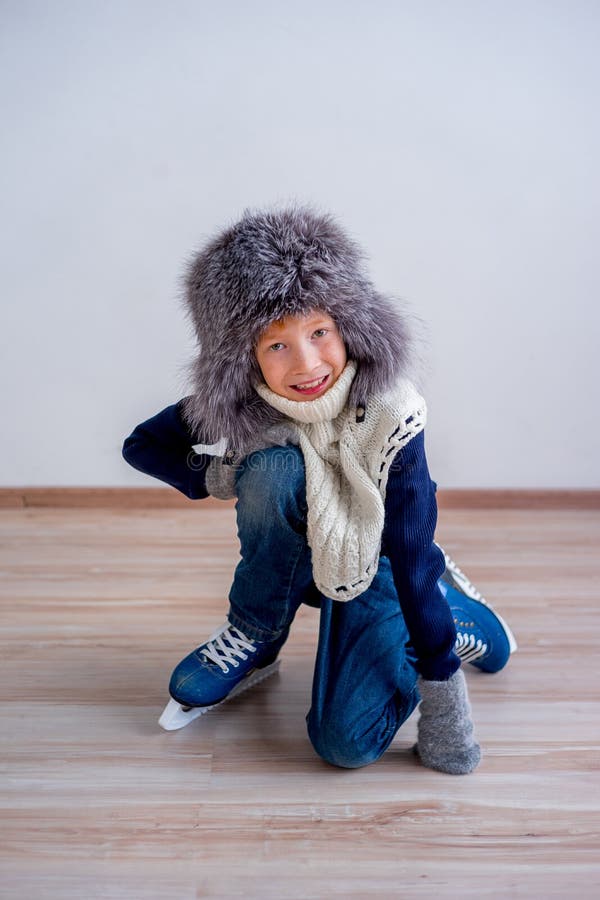 Boy in ice skates stock photo. Image of exercise, fitness - 107450814