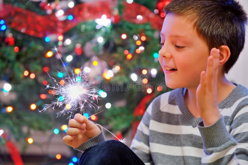 Portrait of Boy Looking at Fire Sparks Stock Photo - Image of childhood ...