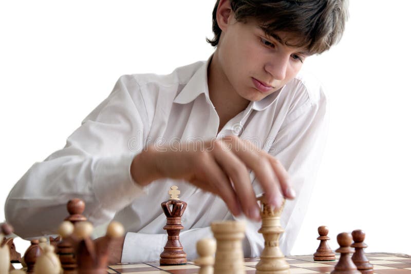 Portrait of a Boy Playing Chess Stock Photo - Image of concentrated ...