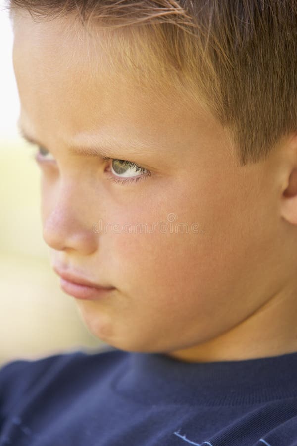 Portrait of Boy Pouting stock photo. Image of emotion - 7941592