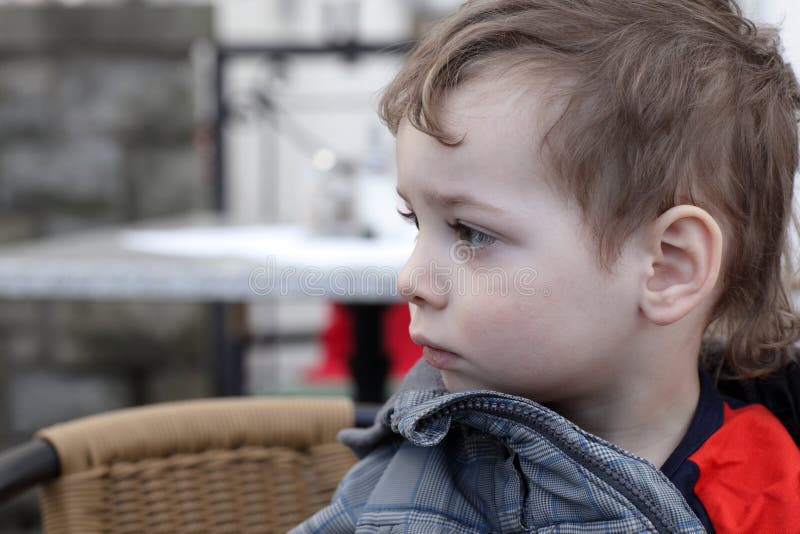 Portrait of boy in profile stock image. Image of pensive - 41291391