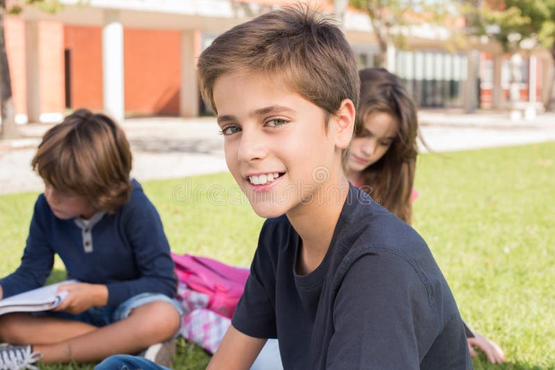 Portrait of a Boy in School Campus Stock Photo - Image of cute, college ...
