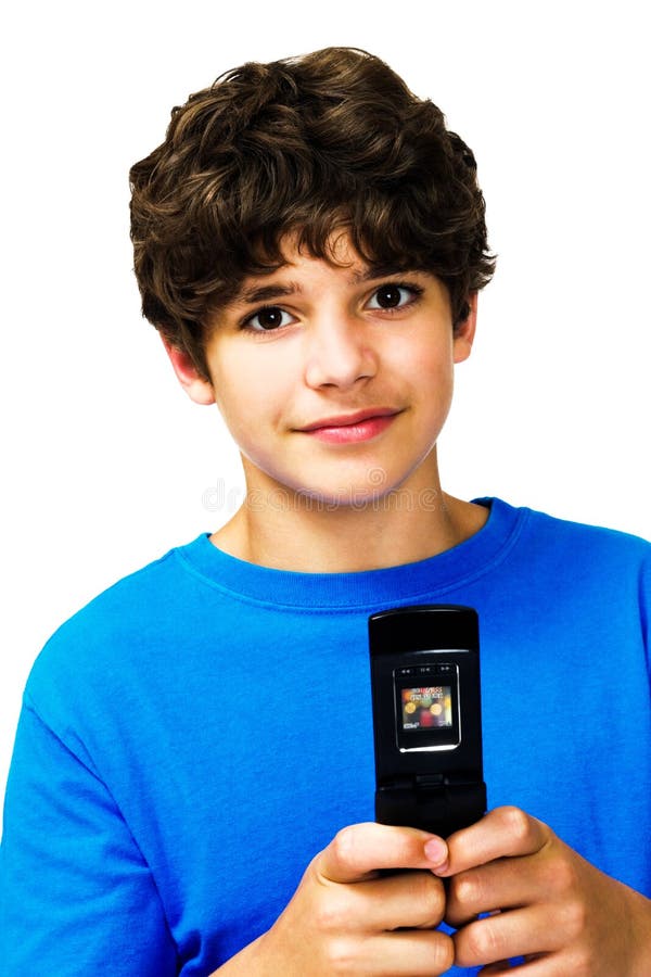 Portrait of Boy Text Messaging Stock Image - Image of pose, portrait ...