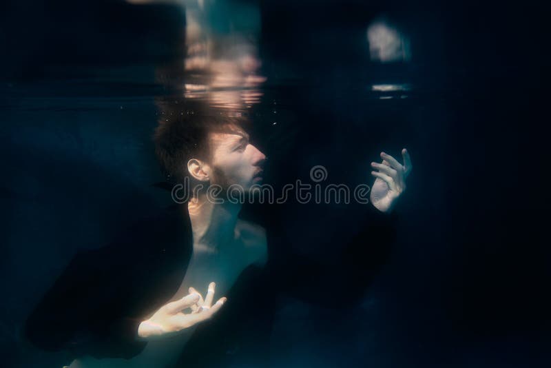 Portrait of the Screaming Boy Underwater Stock Photo - Image of emotion ...