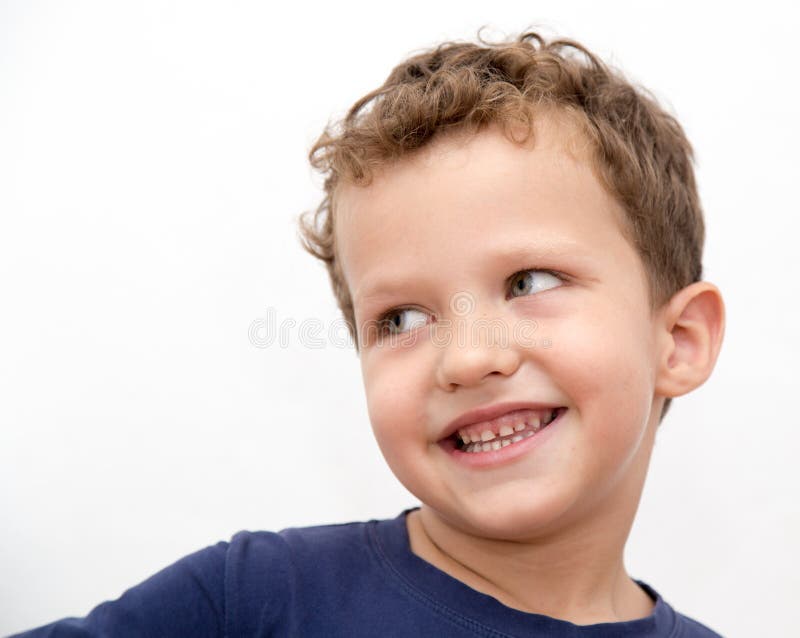 Portrait of a Boy on a White Background Stock Image - Image of ...