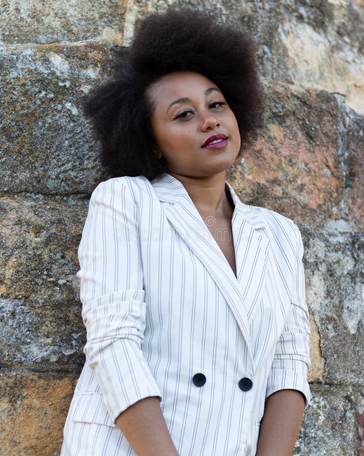 Portrait of a Brazilian Model Posing in a Classical Shirt Outdoors ...