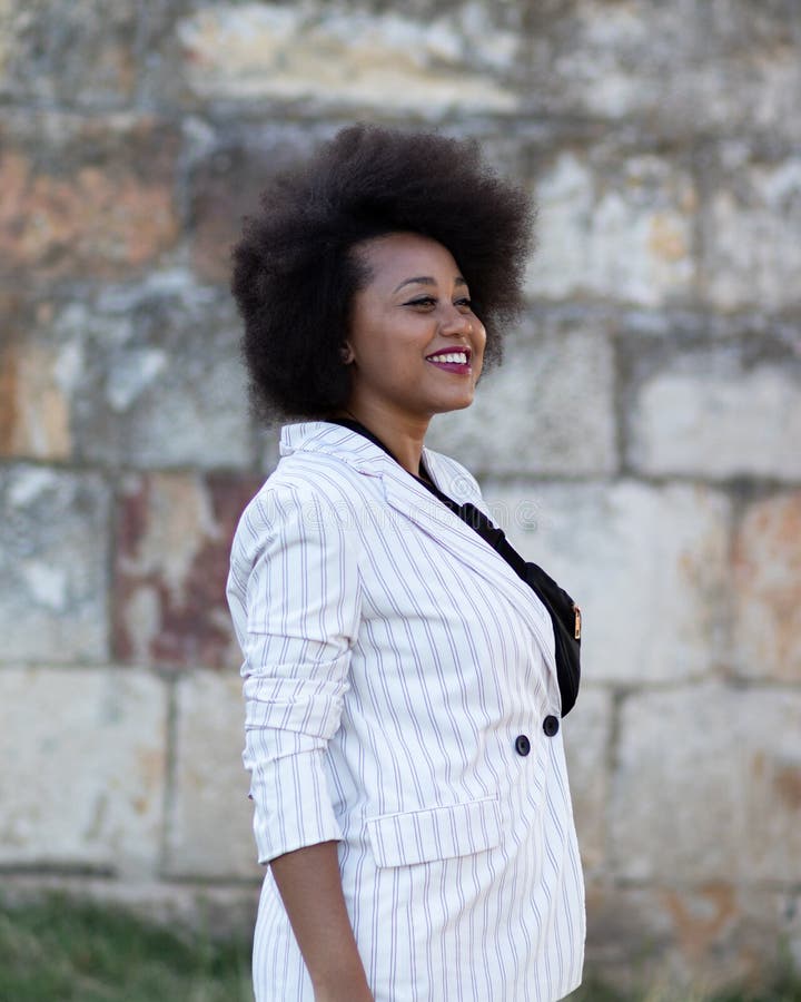 Portrait of a Brazilian Model Posing in a Classical Shirt Outdoors ...