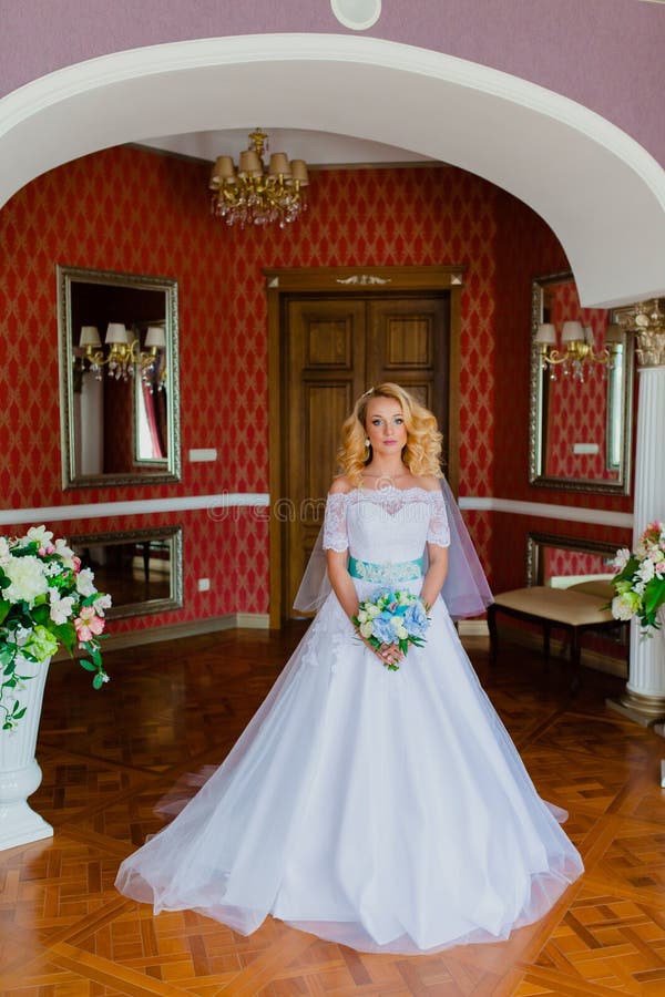 Portrait of a Bride in a Beautiful Classic Interior Stock Image - Image ...
