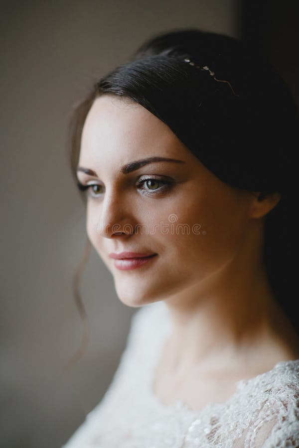 Portrait of the bride stock image. Image of hairstyle - 89244929
