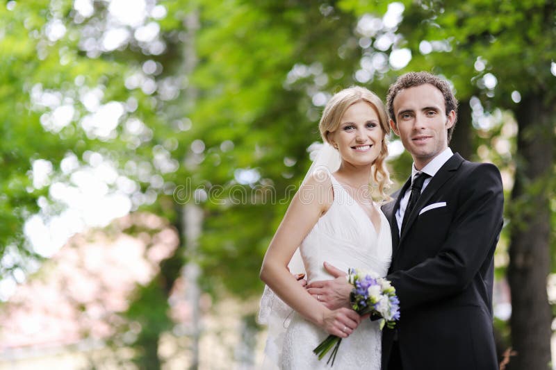 Portrait of Bride and Groom Stock Photo - Image of clothing, innocence ...