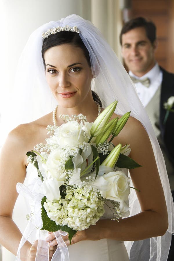 Portrait of Bride and Groom. Stock Image - Image of caucasian, flower ...