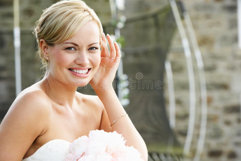 Portrait of Bride at Wedding Stock Image - Image of caucasian, married ...