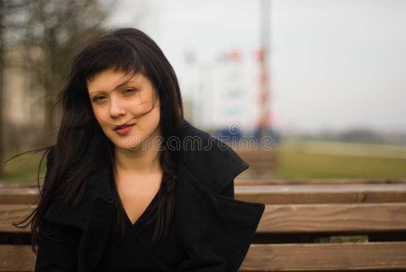 Portrait of a Brunette Outdoors in Shallow Dof Stock Photo - Image of ...