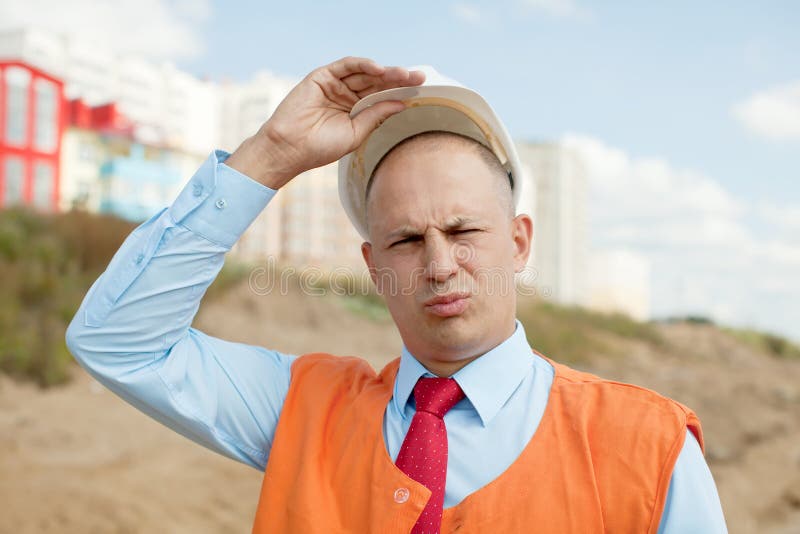 Portrait of Builder at Building Site Stock Image - Image of interaction ...