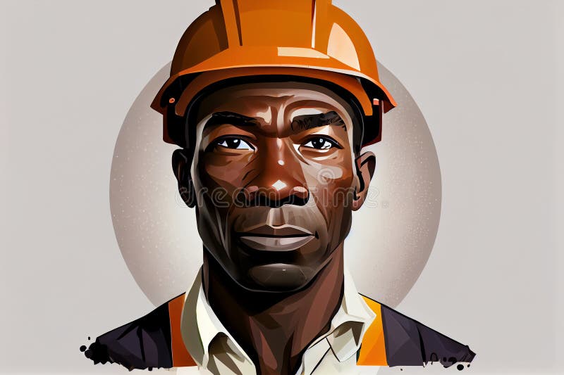 Portrait of a Builder in a Protective Helmet. AI Generated Stock ...