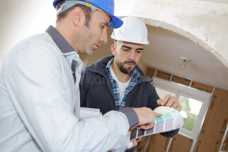 Portrait Builders Working Together Stock Image - Image of profession ...