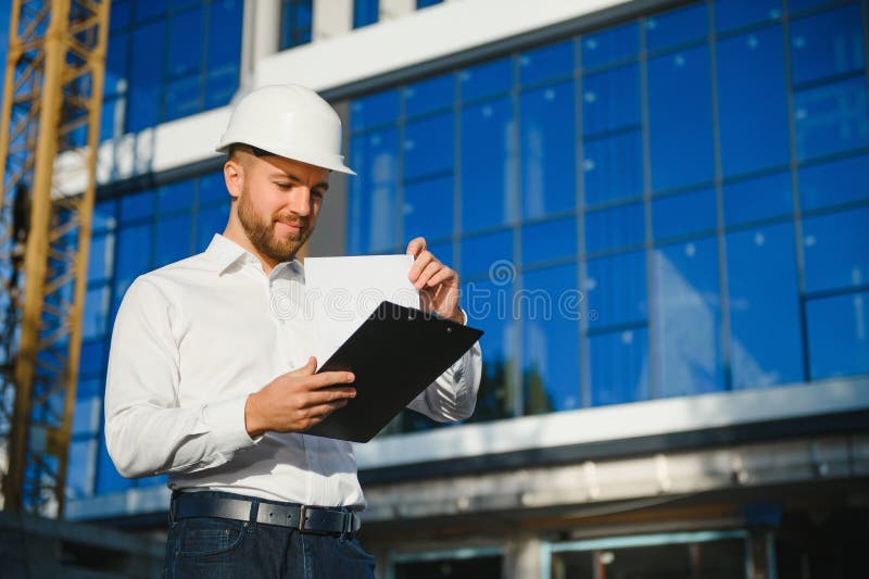 Portrait of Building Inspector with Digital Tablet on Construction Site ...