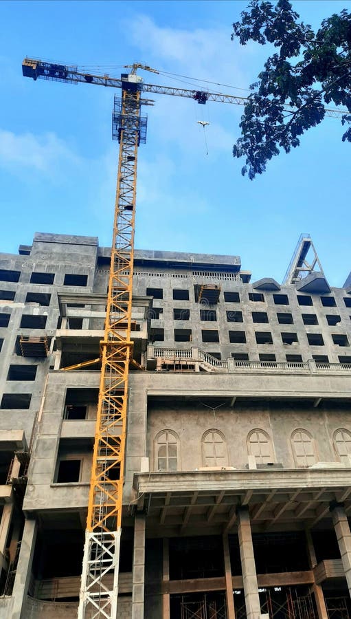 Portrait of a Building Under Construction Stock Image - Image of ...