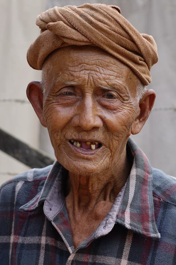 Portrait of Burmese Old Man Editorial Photo - Image of days, monsoon ...