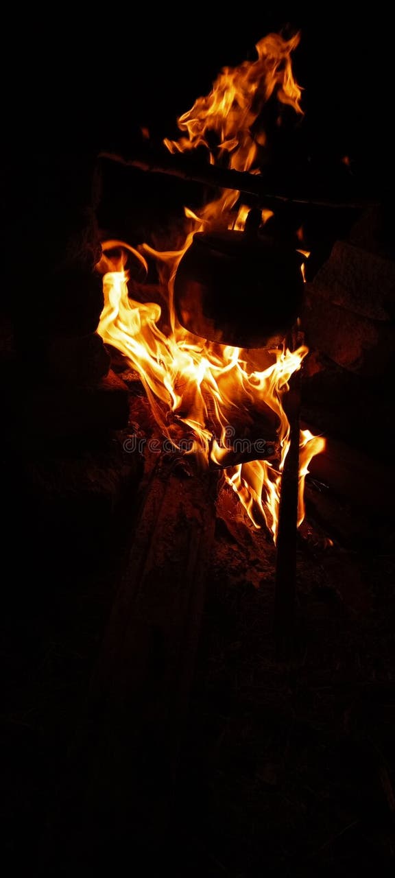 Cool burning fire stock image. Image of lighting, bonfire - 266618055