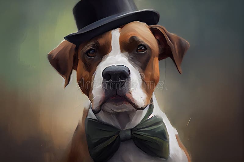 Portrait of a Business Dog in a Hat and Suit. AI Generated Stock ...