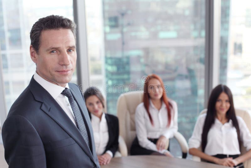 Portrait of Business Man and Team Stock Photo - Image of colleagues ...