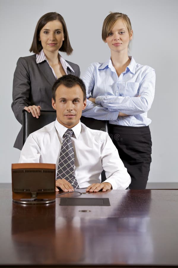 Portrait of Business People at Office Stock Image - Image of indoors ...