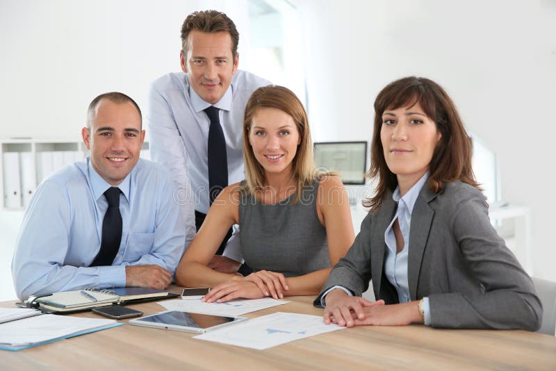 Portrait of Business Team at Office Stock Image - Image of positivity ...
