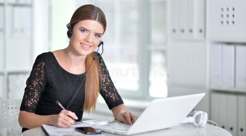 Portrait of a Business Woman at Work Stock Image - Image of looking ...