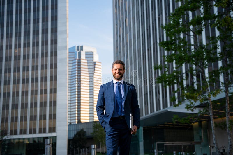 Portrait of Businessman in Front of Modern Office. Stock Photo - Image ...
