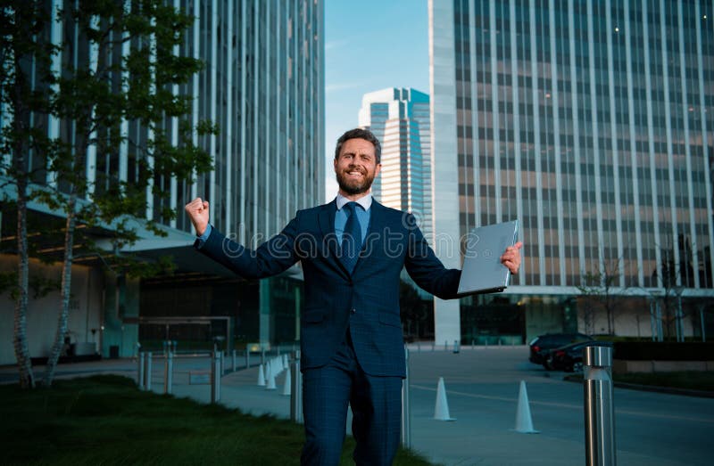 Portrait of Businessman in Front of Modern Office. Stock Photo - Image ...