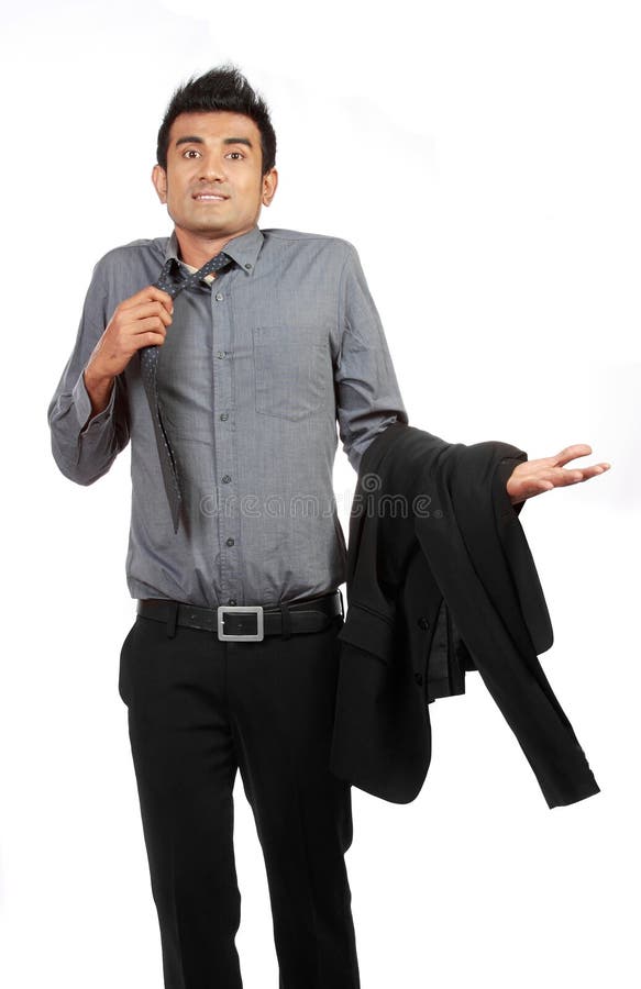 Portrait Of Businessman Gesturing Do Not Know Sign Stock Photo - Image ...