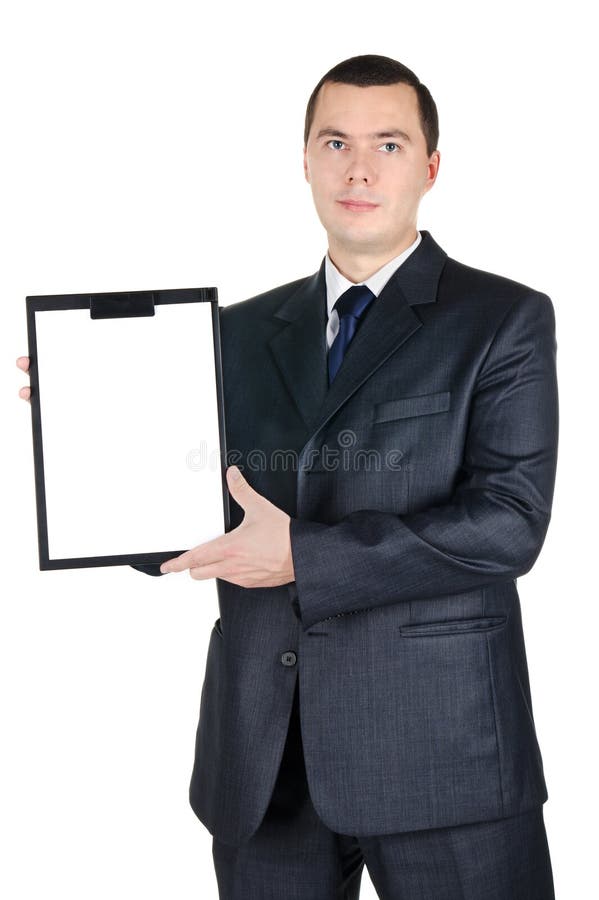 Portrait of Businessman Holding a Blank Board Stock Image - Image of ...