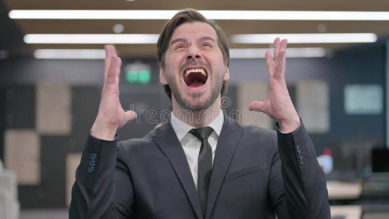 Portrait of Businessman Shouting and Screaming in Anger Stock Image ...