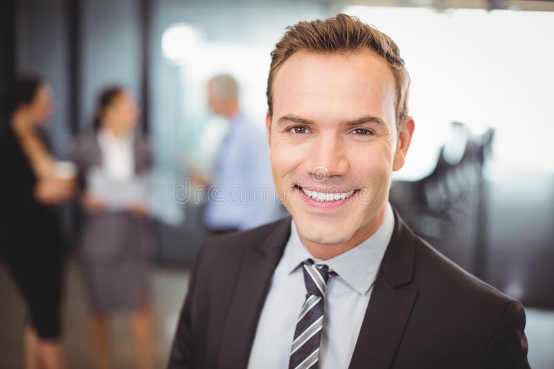 Portrait Businessman Smiling at Camera Stock Photo - Image of ...