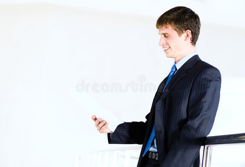Portrait of a businessman stock photo. Image of document - 30739846